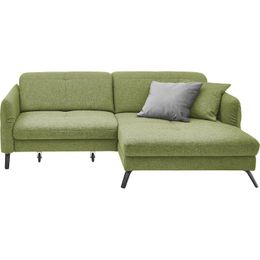 set one by Musterring Ecksofa &raquo;SO 4400 V&laquo; wahlweise mit motorischer Bettfunktion & Kopfverstellung, Fu&szlig; schwarz gr&uuml;n 100% Polyester