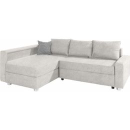 Collection AB Ecksofa &raquo;Relax L-Form&laquo; inklusive Bettfunktion, Federkern, wahlweise mit RGB-LED-Beleuchtung silber Zierkissen: 100%Polyester;Struktur (