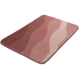 Kleine Wolke Badematte &raquo;Malena&laquo; H&ouml;he 20 mm rutschhemmend beschichtet fu&szlig;bodenheizungsgeeignet Badteppich, modernes Wellen Design, Farbverlauf, waschbar rosa 