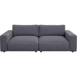 Musterring Big-Sofa &raquo;LUCIA&laquo; in vielen Qualit&auml;ten und 4 unterschiedlichen N&auml;hten, 2,5-Sitzer grau Flachgewebe FLORIS (100% Polyester);Flachgewebe VALMONT (60% 