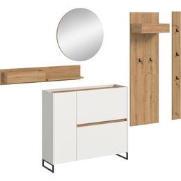 Home Affaire Garderoben-Set &raquo;EVRID, 5-teilig, Breite 236 cm, individuell stellbar & erweiterbar&laquo; best. aus.: Wandboard, Kommode, Spiegel, 