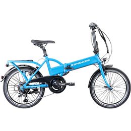 Z&uuml;ndapp Z&uuml;ndapp Unisex &raquo;Z101&laquo; 6 Gang Shimano Tourney RD-TY300 Schaltwerk Kettenschaltung Heckmotor 250 W Pedelec, Elektrofahrrad f&uuml;r Damen u. Herren blau