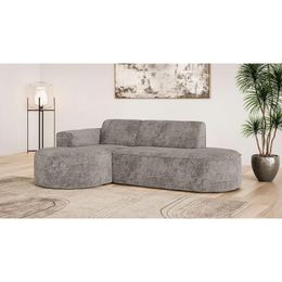 OTTO home Ecksofa &raquo;ADELLA Design-Sofa mit Recamiere rechts/links, 248/159/76 cm&laquo; L-Form mit Wellenunterfederung, runde Form, auch in Cord braun 100% 