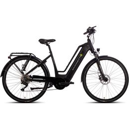 Saxonette Unisex SAXONETTE &raquo;Quantum Sport&laquo; 10 Gang Shimano Kettenschaltung Mittelmotor 250 W Pedelec, Elektrofahrrad f&uuml;r Damen u. Herren schwarz