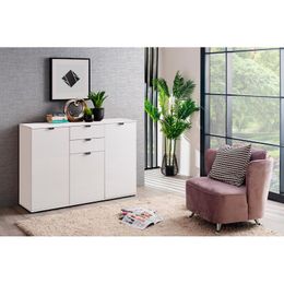 Inosign Sideboard &raquo;Duero&laquo; Kommode mit 2 Schubk&auml;sten, Breite 135 cm wei&szlig; Spanplatte
