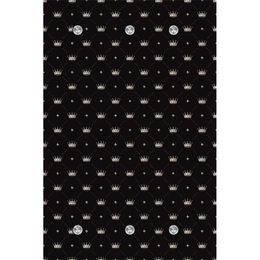 queence Garderobenleiste &raquo;Kronen&laquo; mit 6 Haken, 80 x 120 cm schwarz Acrylglas, Edelstahl