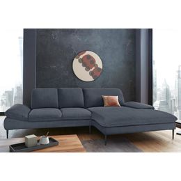 W.Schillig Ecksofa &raquo;enjoy&MORE, Designsofa, elegant und bequem, L-Form&laquo; Sitztiefenverstellung, F&uuml;&szlig;e schwarz pulverbeschichtet, Breite 310 cm blau 