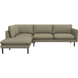 FLEXLUX Ecksofa &raquo;Bolzano Designsofa, bequem durch Kaltschaum im Sitz, L-Form&laquo; lose Sitz -& R&uuml;ckenkissen, hohe F&uuml;&szlig;e gr&uuml;n 62% Polyester, 17% Cotton, 14%