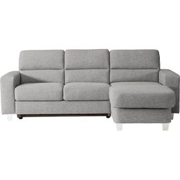 Alina Ecksofa &raquo;Ilana&laquo; wahlweise mit Bettfunktion und Stauraum grau Struktur TTA (100% Polyester)