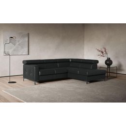 COTTA Ecksofa &raquo;Sammy L-Form&laquo; mit Kopfteilverstellung, wahlweise mit Bettfunktion & Bettkasten schwarz Microfaser Primabelle (100% Polyester);Die 