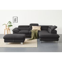 COTTA Ecksofa &raquo;Driver L-Form&laquo; mit Kopfteilverstellung, wahlweise mit Bettfunktion & Bettkasten braun Kunstleder SOFTLUX ;LEDER BEEFY (ein abgedecktes 