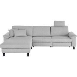 3C Candy Ecksofa &raquo;Mainau L-Form&laquo; Relaxfunktion im 1,5-Sitzer, motorische Schlaffunktion in Longchair grau 100% Polyester