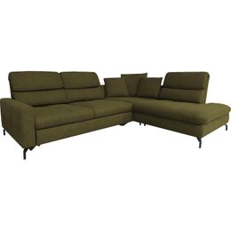 Alina Ecksofa &raquo;Louis&laquo; Breite 260 cm, R&uuml;ckenlehnenverstellung, wahlweise mit Bettfunktion gr&uuml;n Struktur fein TCM (100% Polyester)