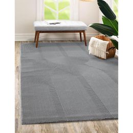 the carpet Teppich &raquo;Lima&laquo; rechteckig 12 mm H&ouml;he Designer Teppich Flor 1 recyceltem Polyester waschbar grau Polyester