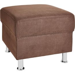 Sit & More sit&more Hocker &raquo;Top Ascara&laquo; braun Luxus-Microfaser (100% Polyester);NaturLeder