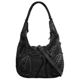 Samantha Look Damen Shopper echt Leder, Made in Italy schwarz