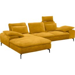 W.Schillig Ecksofa &raquo;valentinoo, Designsofa, bequem, elegant und zeitlos, L-Form&laquo; inklusive Hocker, mit Sitztiefenverstellung, Breite 299 cm gelb 