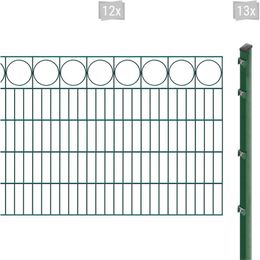 Arvotec Doppelstabmattenzaun &raquo;EXCLUSIVE 100 zum Einbetonieren "Ring" mit Zierleiste&laquo; Zaunh&ouml;he 100 cm, Zaunl&auml;nge 2 - 60 m gr&uuml;n Kunststoff, Stahl