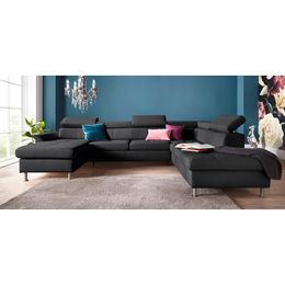 exxpo - sofa fashion Wohnlandschaft &raquo;Maretto, bequem und komfortabel, viel Platz, Breite 330cm, U-Form&laquo; inkl. Kopfteilverstellung f&uuml;r mehr Sitzkomfort