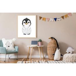 L&uuml;ttenh&uuml;tt Bild mit Rahmen &raquo;oder Poster, S&uuml;&szlig;er Pinguin&laquo; Fantasy Pinguine Tiere 1 Stk. tlg. HD Premium Druck bunt Holz, Plexiglas