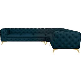 Home Affaire Chesterfield-Sofa &raquo;Ecksofa GLYNIS L-Form mit Wellenunterfederung, Ma&szlig;e B/T/H 323/264/75cm&laquo; aufw&auml;ndige Knopfheftung, moderne Chesterfield 