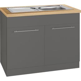 Wiho-K&uuml;chen wiho K&uuml;chen Sp&uuml;lenschrank &raquo;Unna&laquo; 100 cm breit grau