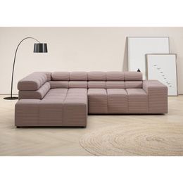 Home Affaire Ecksofa &raquo;Ancona, incl. Kopfteilverstellung + 3 Zierkissen, L-Form, Breite 249cm&laquo; wahlweise motorische Sitztiefenverstellung, B/T(H: 249/