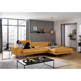 W.Schillig Ecksofa &raquo;piedroo, Designsofa mit tollem Sitzkomfort, bequem, L-Form&laquo; Kopfteilverstellung, wahlweise mit Sitztiefenverstellung, Breite 343cm