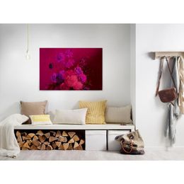 A.S. Cr&eacute;ation Leinwandbild &raquo;bouquet vibrant&laquo; Blumen Kunst 1 Stk. tlg. Keilrahmen Bild Blumen-Strau&szlig; Floral Leinwand-Bild Wohnzimmer modern bunt Holz, Stahl