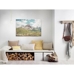 A.S. Cr&eacute;ation Leinwandbild &raquo;dolomiti&laquo; Berge Kunst 1 Stk. tlg. Keilrahmen Bild Landschaft Berge Leinwand-Bild Wohnzimmer modern Wand bunt Holz, Stahl