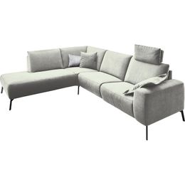 Home Affaire Ecksofa &raquo;Bellini L-Form&laquo; incl. motorischer Relaxfunktio, wahlweise Easy Care-Bezug grau Luxus-Microfaser weich (98% Polyester, 2% Nylon);