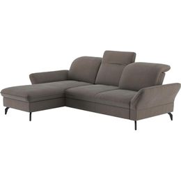Sit & More sit&more Ecksofa &raquo;Leandro L-Form&laquo; Wahlweise mit Bett-, Kopfteil - und Armlehnfunktion, sowie Bettkasten braun 100% Polyester