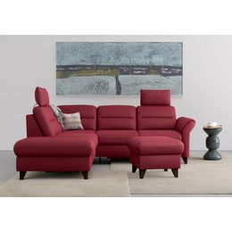 Sit & More sit&more Ecksofa &raquo;Mellum L-Form&laquo; Federkern, wahlweise mit Bettfunktion, Stauraum und Armteilfunktion rot 100% Polyester