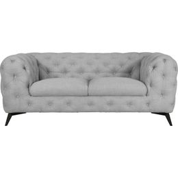 Home Affaire Chesterfield-Sofa &raquo;Glynis&laquo; aufw&auml;ndige Knopfheftung, moderne Chesterfield Optik, Fu&szlig;farbe w&auml;hlbar grau Struktur (100% Polyester);Samtoptik