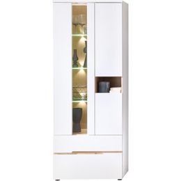 Innostyle Vitrine &raquo;Memphis Vitrine, 110x40x65cm (B/H/T)&laquo; 1 Stk. tlg. wei&szlig; FSC -zertifizierter Holzwerkstoff, MDF