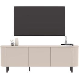 OTTO home Lowboard &raquo;Lido, 181 cm breit, 3 T&uuml;ren, TV-Schrank, TV-Kommode, Medienboard&laquo; Formgebogenes MDF, Stirnseiten mit Rundung, Push-to-open, 