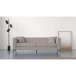 Home Affaire 4-Sitzer &raquo;MATTHEW elegantes Designsofa, Ma&szlig;e B/T/H: 231/86/74 cm&laquo; XXL, Steppung im R&uuml;cken, lose Sitzkissen, incl 2. Zierkissen grau 100% 