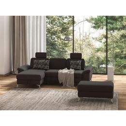 Sit & More sit&more Ecksofa &raquo;Padua L-Form&laquo; inklusive Sitztiefenverstellung, Armteilfunktion und Federkern braun