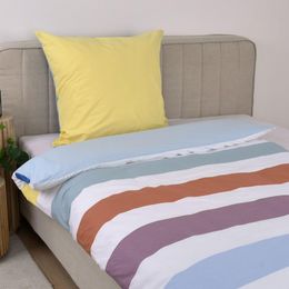 Tom Tailor HOME Bettw&auml;sche &raquo;COLORED STRIPES in Gr. 135x200cm, 155x220cm, 200x220cm oder 100x135cm&laquo; 2 Stk. tlg. new bedroom, gewebtes Label bunt 