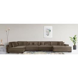 Home Affaire Wohnlandschaft &raquo;Skara U-Form&laquo; Lounge-Sofa mit Federkernpolsterung, in vielen Bezugsvarianten grau 100% Polyester