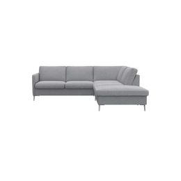 FLEXLUX Ecksofa &raquo;Fiore, L-Form&laquo; schmale Armlehnen, F&uuml;&szlig;e alufarben, B/T 234/225 cm, Kaltschaum im Sitz grau 100% Polyester