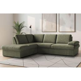 Sit & More sit&more Ecksofa &raquo;Moreno L-Form, B: 238 cm&laquo; mit Armteilverstellung, optional Bettfunktion gr&uuml;n 100% Polyester