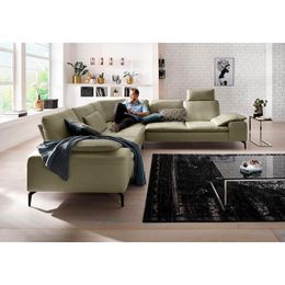 W.Schillig Ecksofa &raquo;valentinoo, Designsofa, elegant und bequem, L-Form&laquo; mit Sitztiefenverstellung, Breite 318 cm gr&uuml;n Longlife Xtra-Leder Z69: Das 
