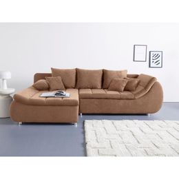 Home Affaire Ecksofa &raquo;Imola, elegant und modern, aktuelle Steppung im Sitz, bequem, L-Form&laquo; frei im Raum stellbar, wahlweise mit Bettfunktion und 