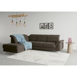 Sit & More sit&more Ecksofa &raquo;Sinatra L-Form&laquo; mit Ottomane, optional mit Kopfteilverstellung und Armteilfunktion braun 90% Polyester, 10% Polyamid