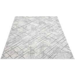 Carpet City Teppich &raquo;ANTIK245&laquo; rechteckig 10 mm H&ouml;he Kurzflor, 3D-Optik, Klassisch-Modern f&uuml;r Wohnzimmer, Schlafzimmer grau Polyester