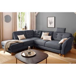 Home Affaire Ecksofa &raquo;Trondheim L-Form&laquo; mit Federkern grau Struktur weich ( 97% Polyester, 3% Baumwolle);Luxus-Microfaser ALTARA NUBUCK (100% 