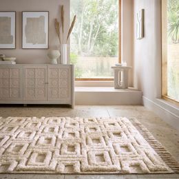 FLAIR RUGS Wollteppich &raquo;Greek Key&laquo; rechteckig 5 mm H&ouml;he Shaggy Wolle Wolle