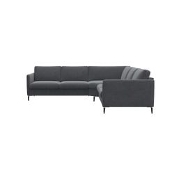 FLEXLUX Ecksofa &raquo;Fiore, L-Form, bequem und komfortabel durch hochwertigem Sitzaufbau&laquo; schmale Armlehnen, Kaltschaum, F&uuml;&szlig;e Alu+schwarz grau 100% 