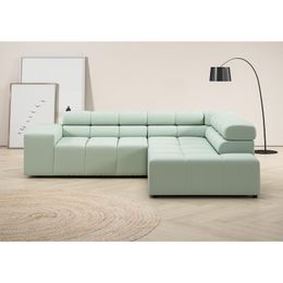 Home Affaire Ecksofa &raquo;Ancona, incl. Kopfteilverstellung + 3 Zierkissen, L-Form, Breite 249cm&laquo; wahlweise motorische Sitztiefenverstellung, B/T(H: 249/